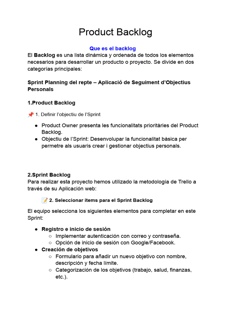 Backlog | PDF | Autenticación | Informática