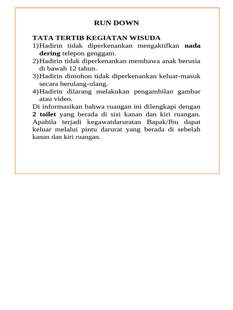 Rundown wisuda 2024 OK | PDF