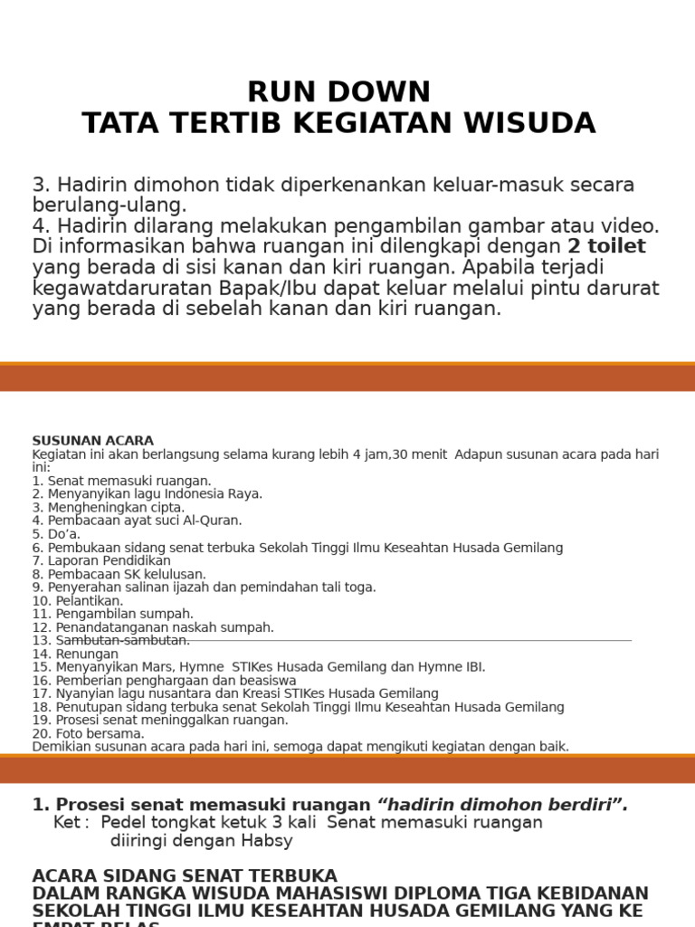 Rundown Wisuda Utk MC | PDF