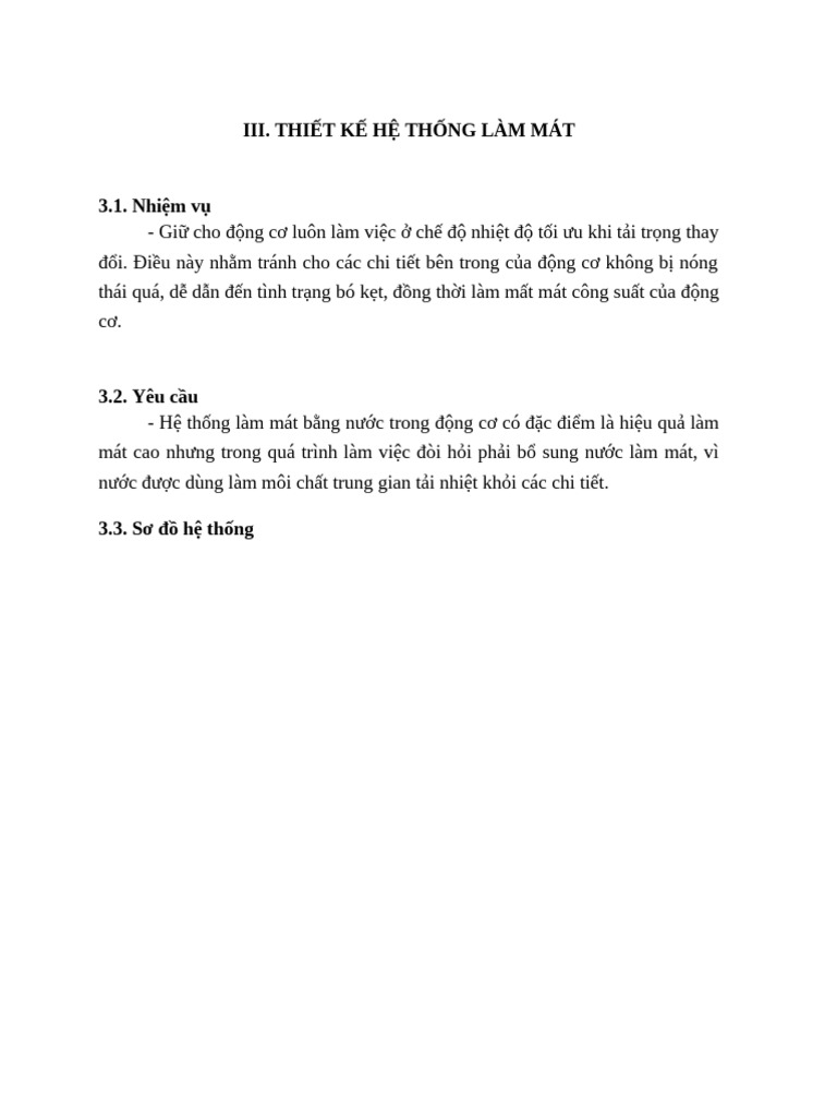 Bản Word Hệ Thống Làm Mát 1 | PDF