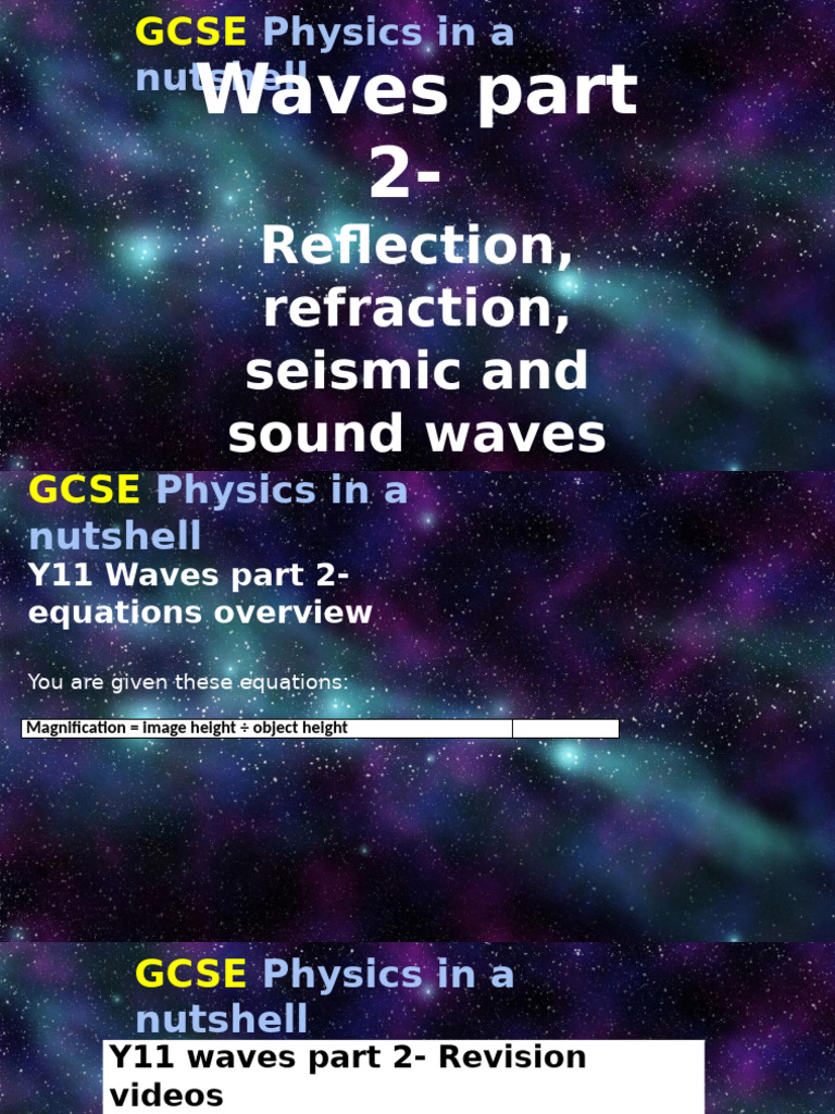Waves Part 2 Revision Powerpoint | PDF | Refraction | Waves