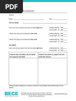 CBT Responsibility Pie Chart Exercise | PDF | Cognitive Behavioral ...