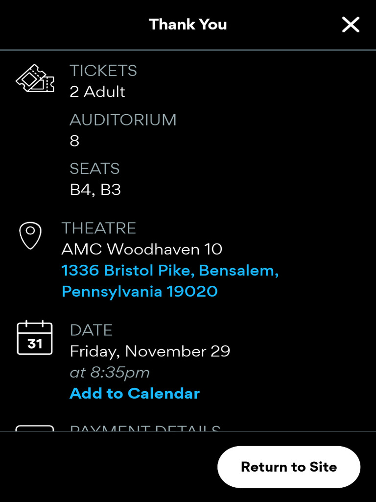 AMC Woodhaven 10 Tickets Confirmation | PDF