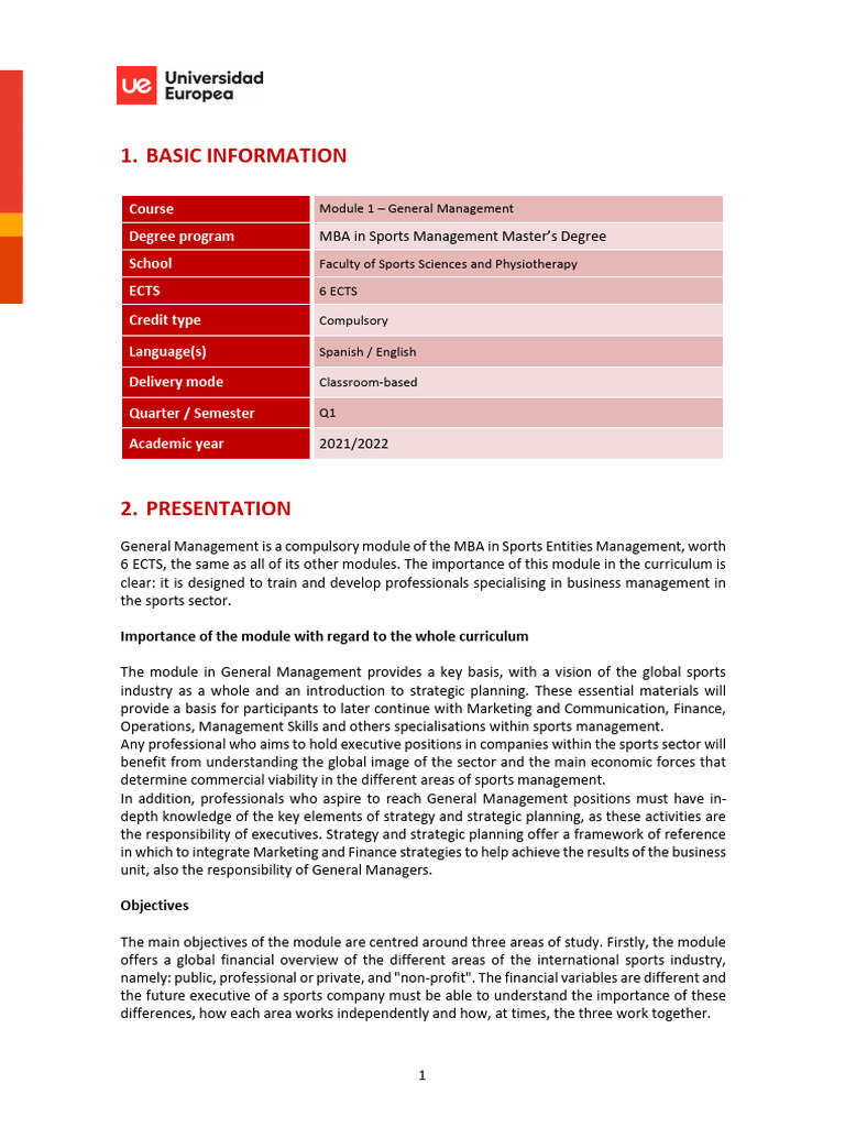 Module 1 – General Management | PDF | Strategic Planning | Methodology