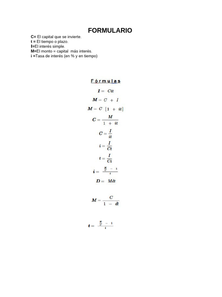FORMULARIO | PDF