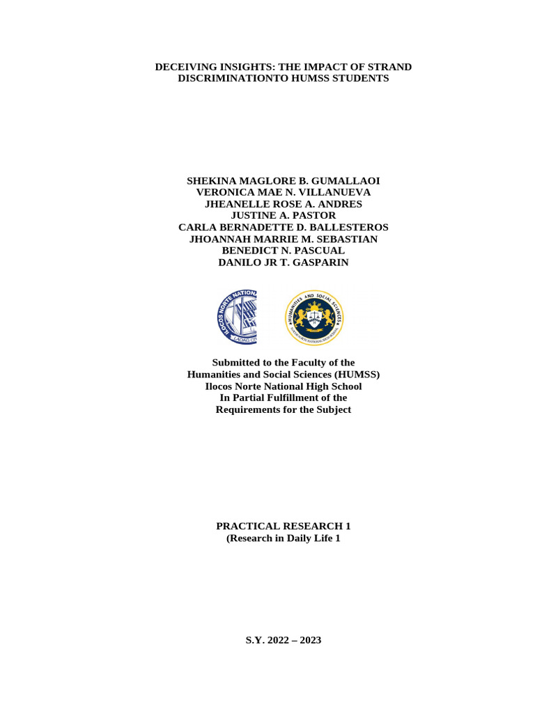 Impact of Strand Discrimination on HUMSS Students | PDF | Learning ...