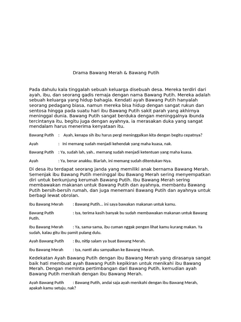 Kisah Bawang Putih dan Ibu Tiri | PDF