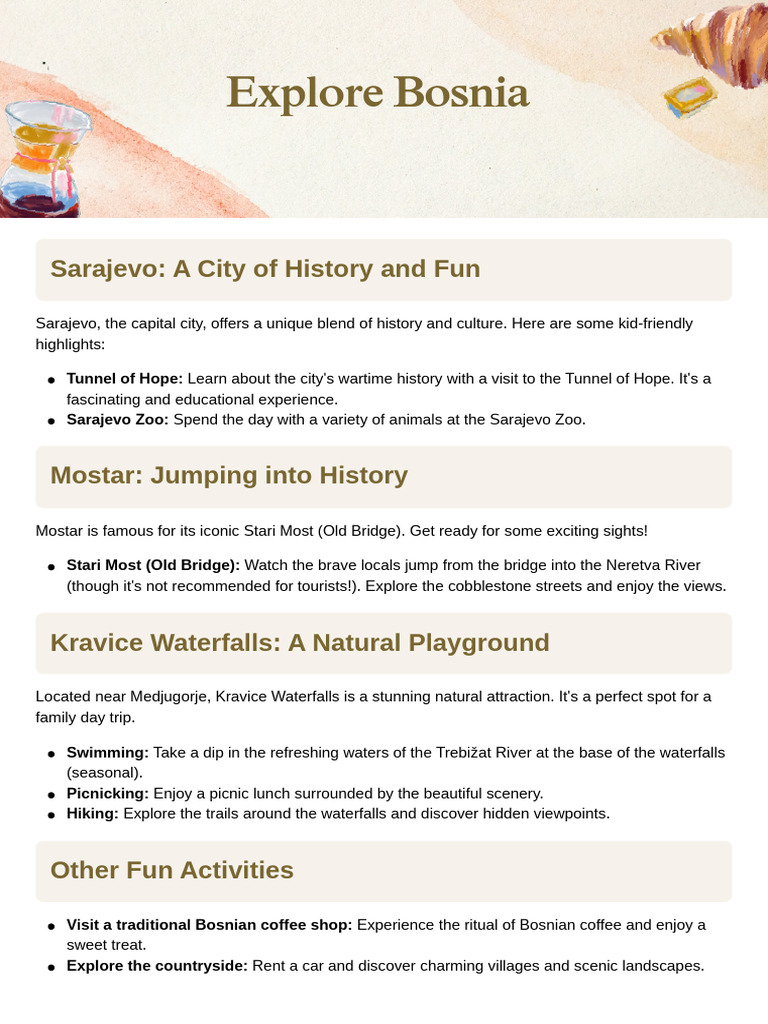 Explore Bosnia: Sarajevo: A City of History and Fun | PDF