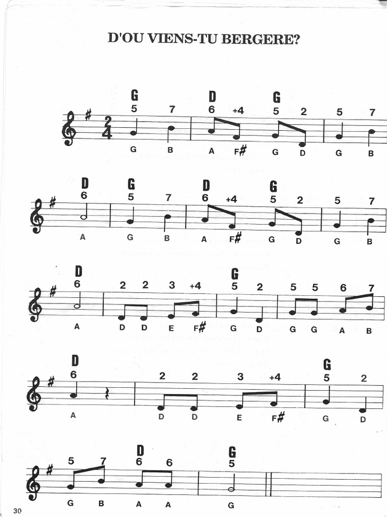 D'ou Viens Tu Bergere | PDF