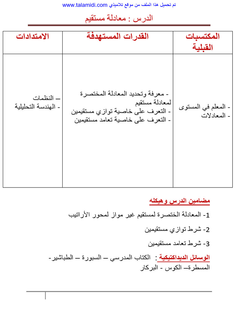 - Jodada - 3AC - math-معادلة مستقيم | PDF