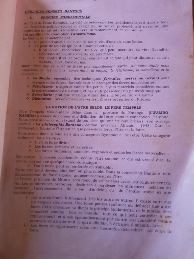 Philosophie Bantou | PDF