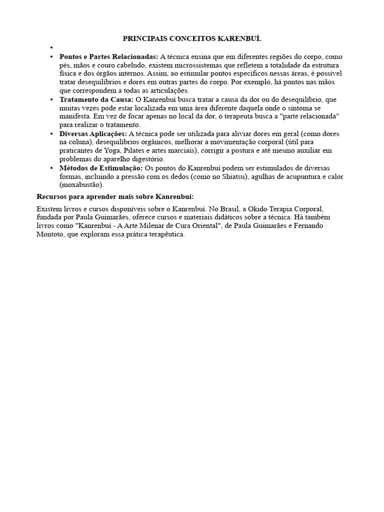 Conceitos Fundamentais do Kanrenbuí | PDF