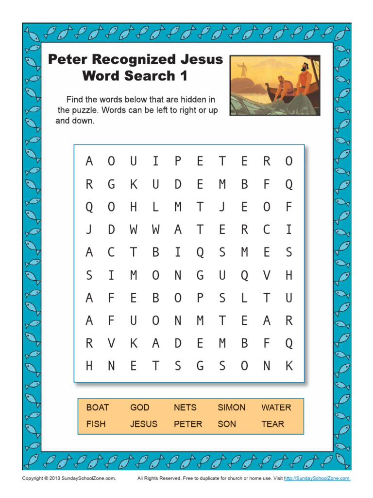 Bible Word Search: Peter and Jesus | PDF | Saint Peter | New Testament ...