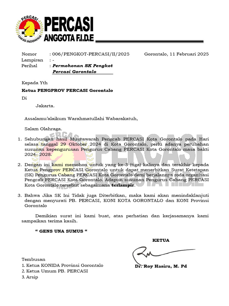 Surat Permohonan SK | PDF