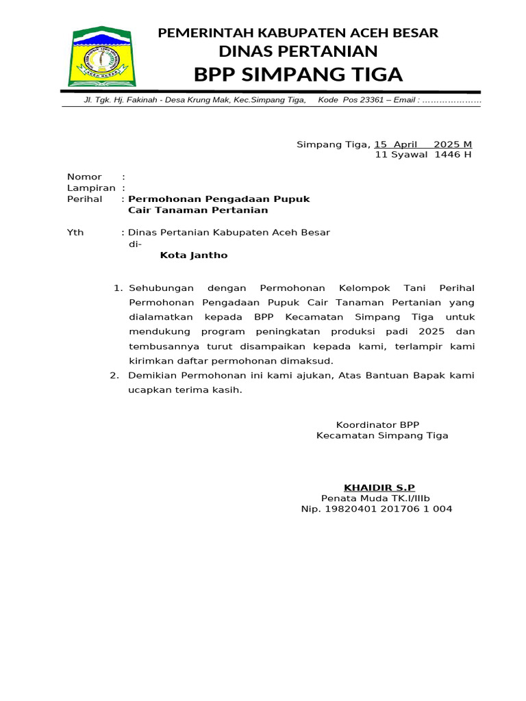 Surat BPP Khusus | PDF