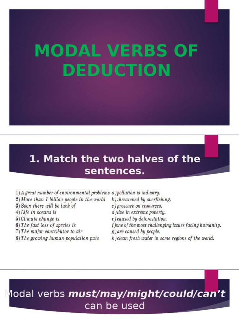 Modal Verbs of Deduction 10th Form | PDF