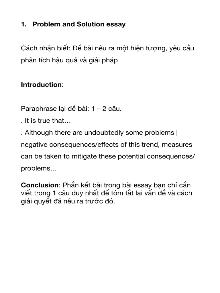 Cách triển khai một bài Task 2 - Problem_Solution essay | PDF