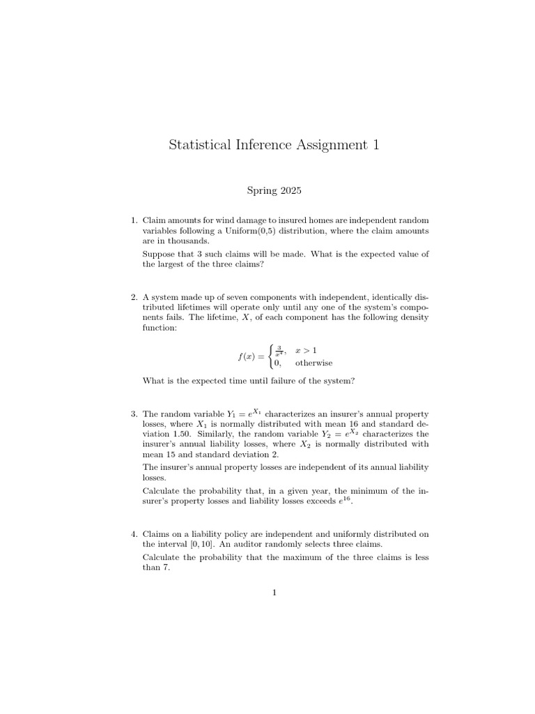 Statistical Inference Assignment 1 | PDF | Probability Density Function | Normal Distribution
