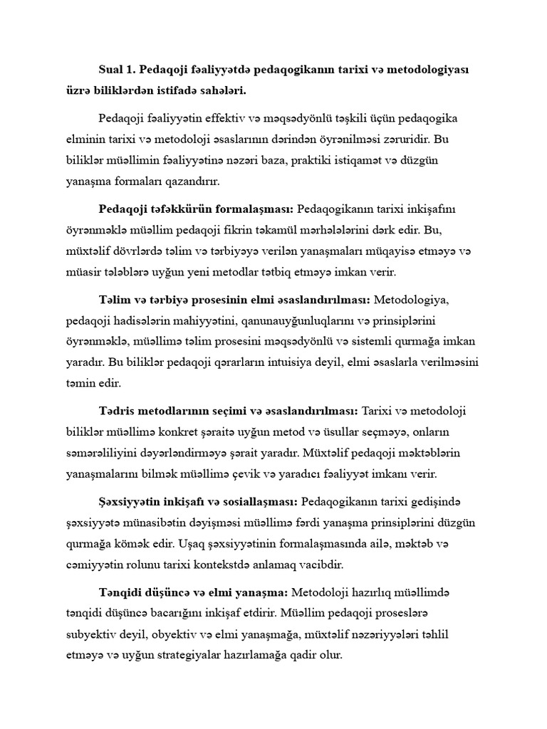 Pedaqogika Konspekt | PDF