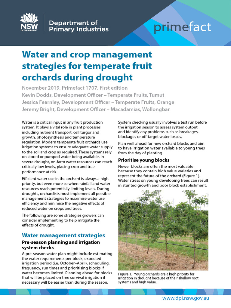 Drought Strategies For Temperate Fruit Orchards | PDF | Soil | Drought