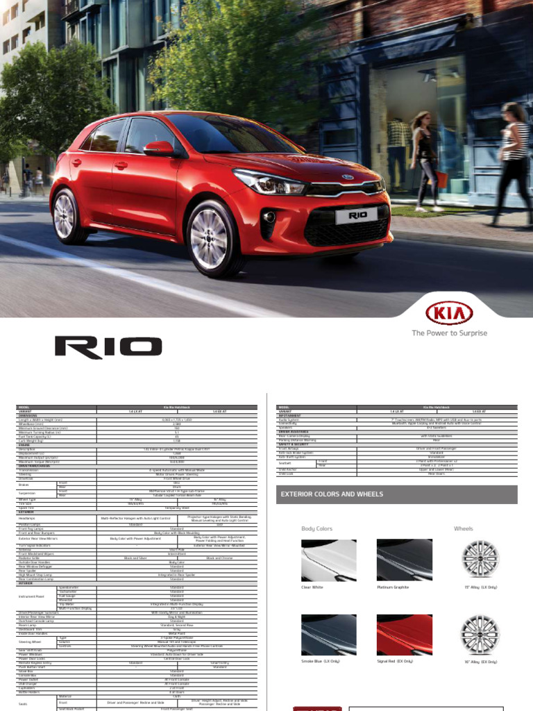 FA KIA Rio Brochure Compressed | PDF | Vehicles | Car Body Styles