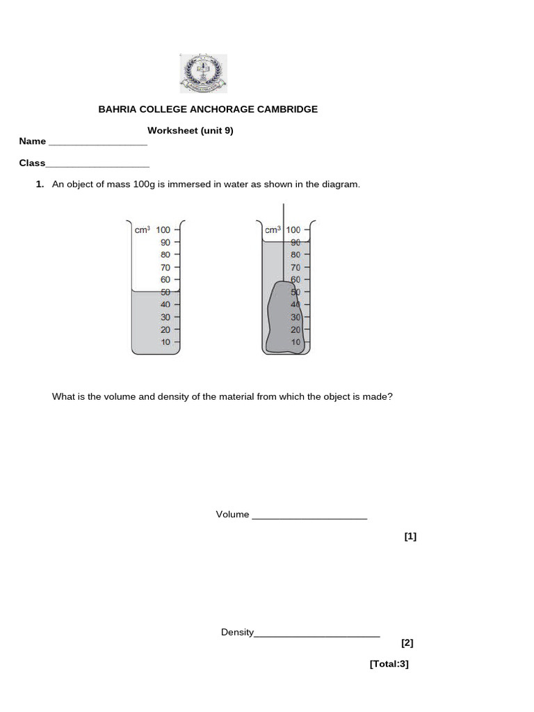 Physics Worksheet: Forces and Pressure | PDF | Force | Pressure