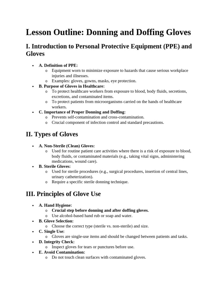 Donning and Doffing Gloves | PDF | Health Care | Clinical Medicine
