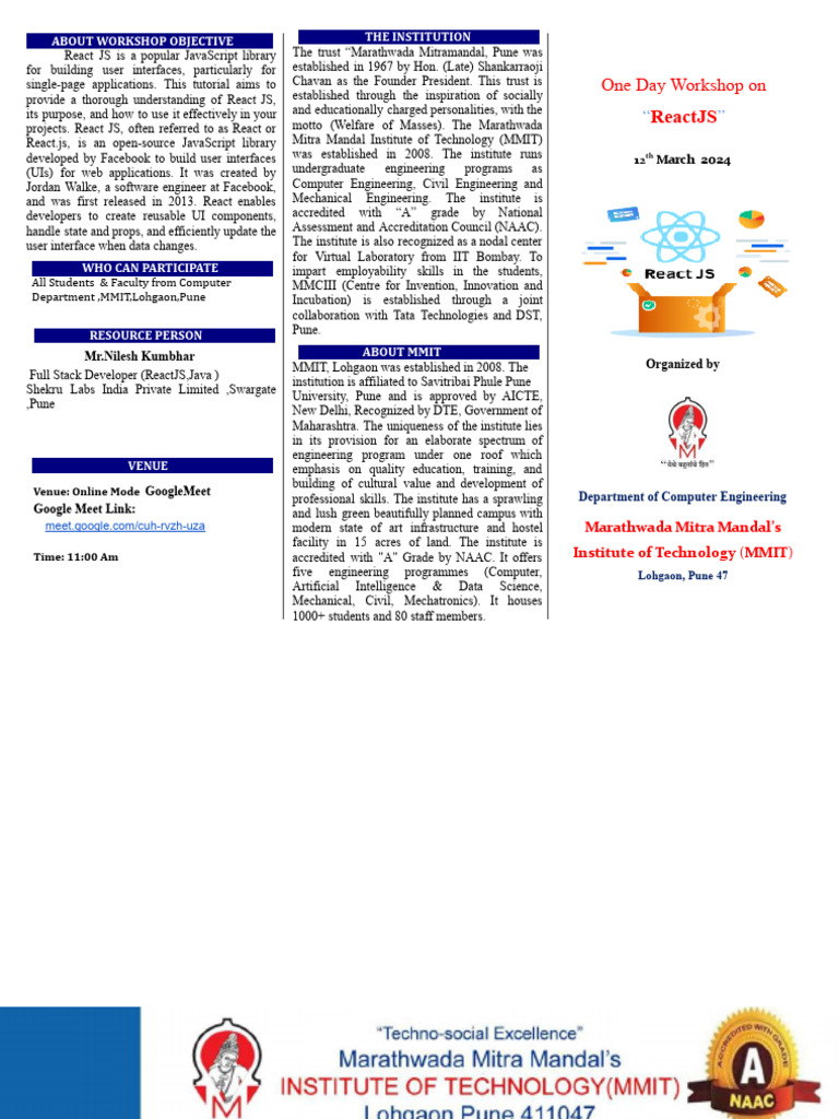 One Day Workshop On ReactJS | PDF | Information Technology | Computing