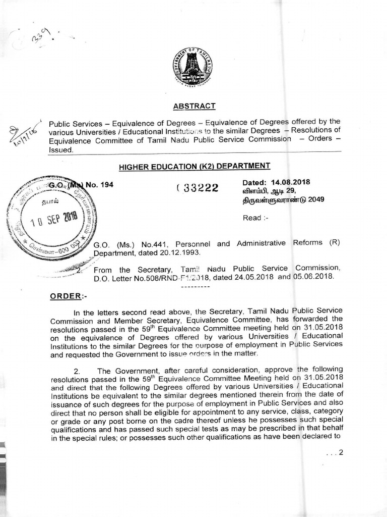 Equivalent Certificate For 194 | PDF