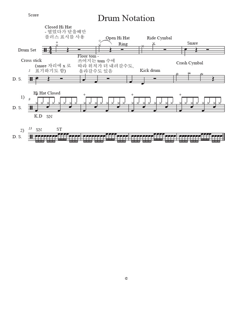 Drum+Notation++-+Score | PDF
