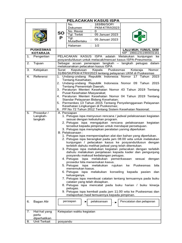 Sop Pelacakan Kasus Ispa | PDF