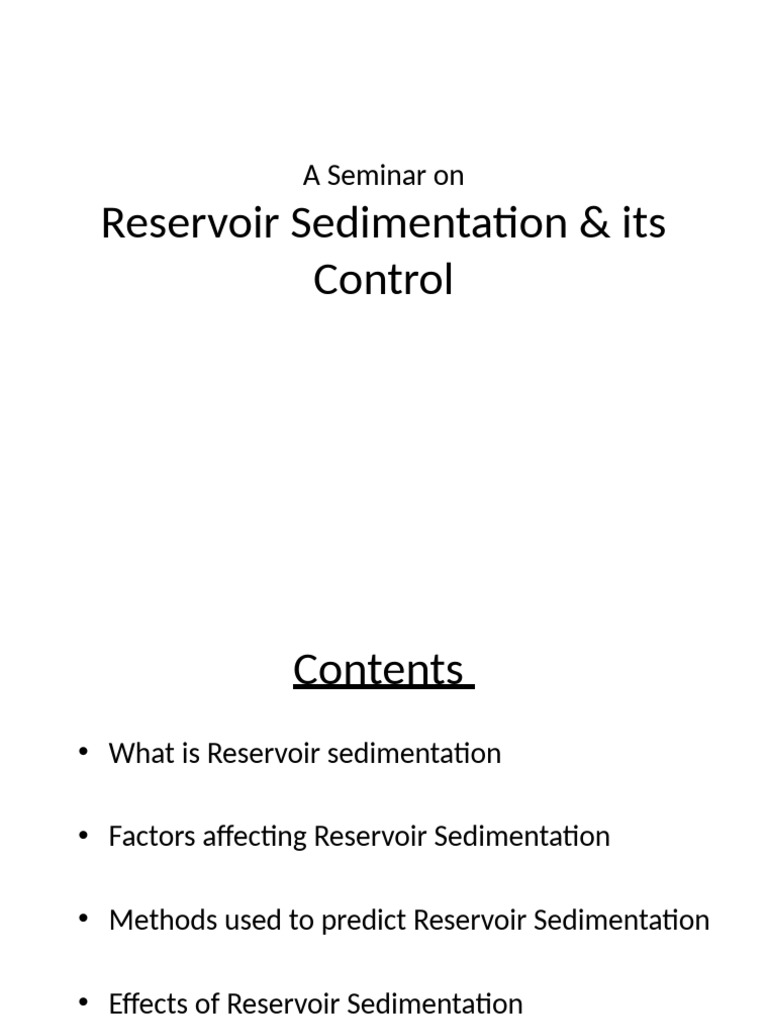 Reservoir Sedimentation Control Seminar | PDF | Reservoir | Sediment