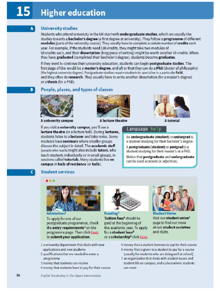 Vocab Higher Education | PDF