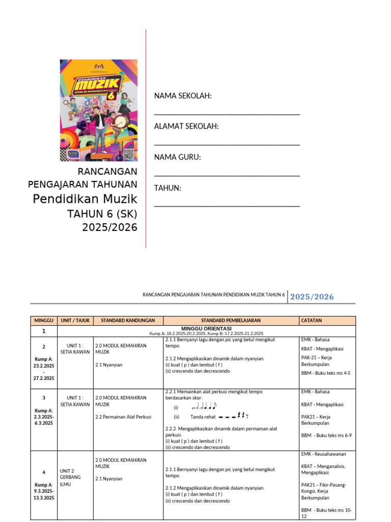 RPT MZ T6 25-26 | PDF