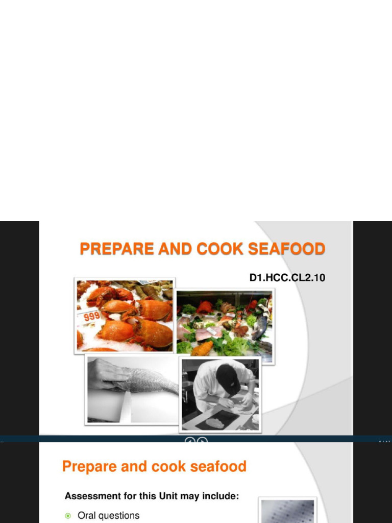 Prepare and Cook Seafood Dishes | PDF