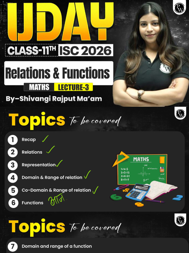 Relation and Function 03 - Class Notes - UDAY ISC 2026 (Class 11th) | PDF