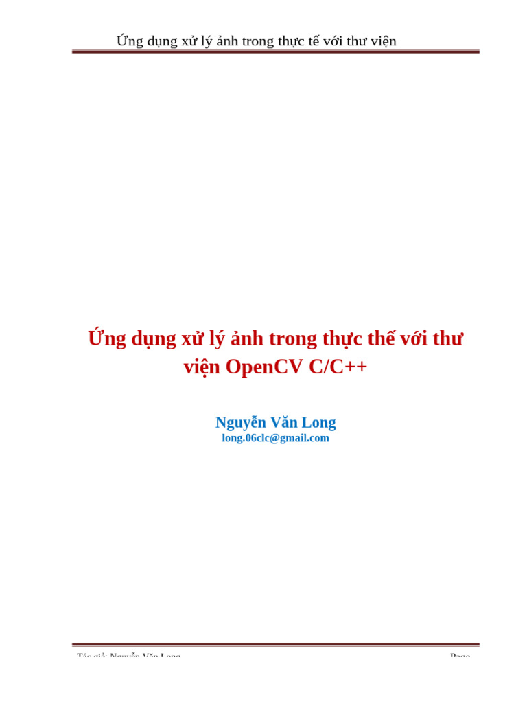 Học Lập Trình Xử Lý Ảnh Với OpenCV | PDF
