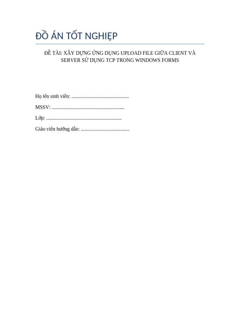 DoAn UploadFile TCPListener TCPClient | PDF