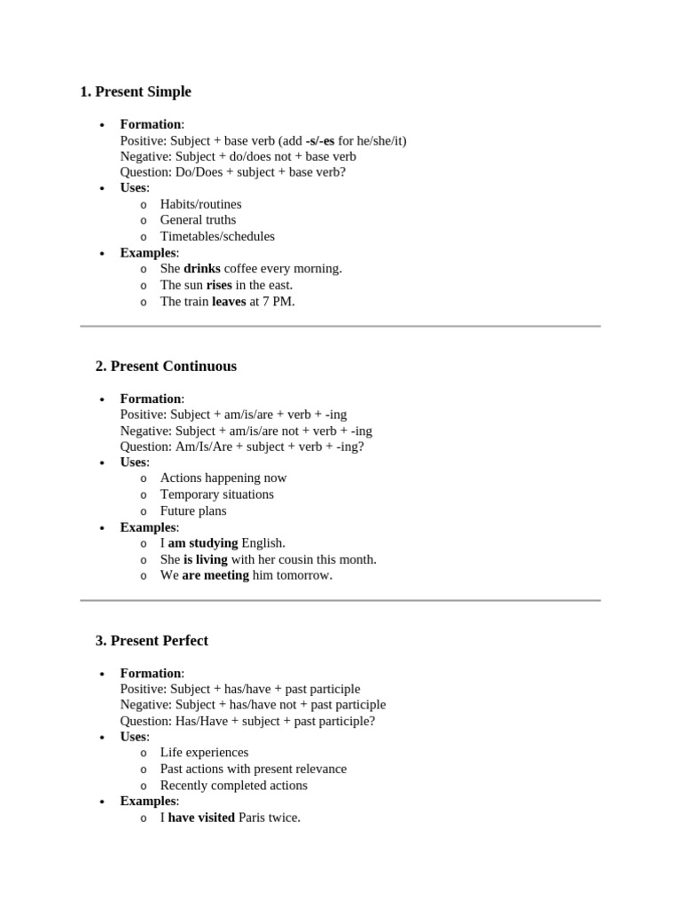 tenses document.docx hhh | PDF | Verb | Linguistic Morphology