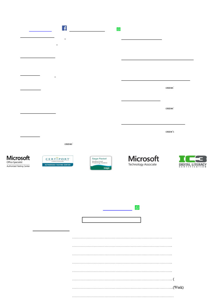 Course Brochure and Reg Form Jan 25 | PDF | Computing