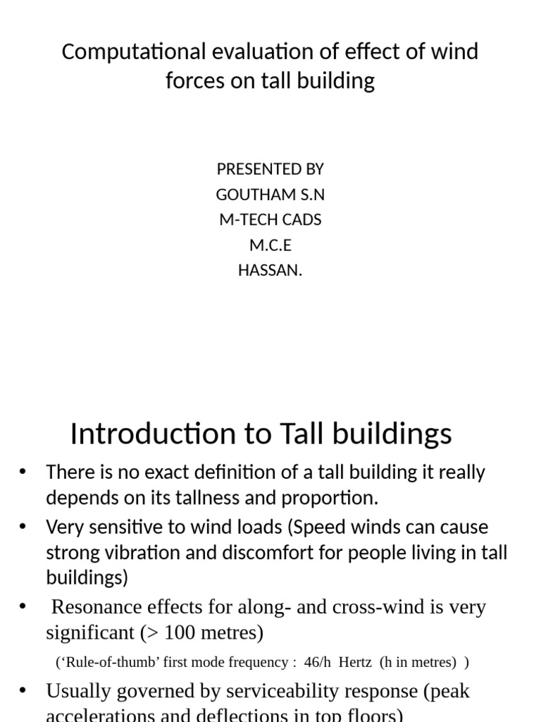 CFD Analysis of Wind Effects on Tall Buildings | PDF | Computational ...