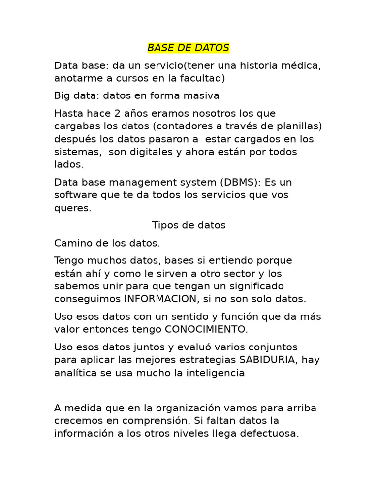 Clase Tic Base Datos | PDF