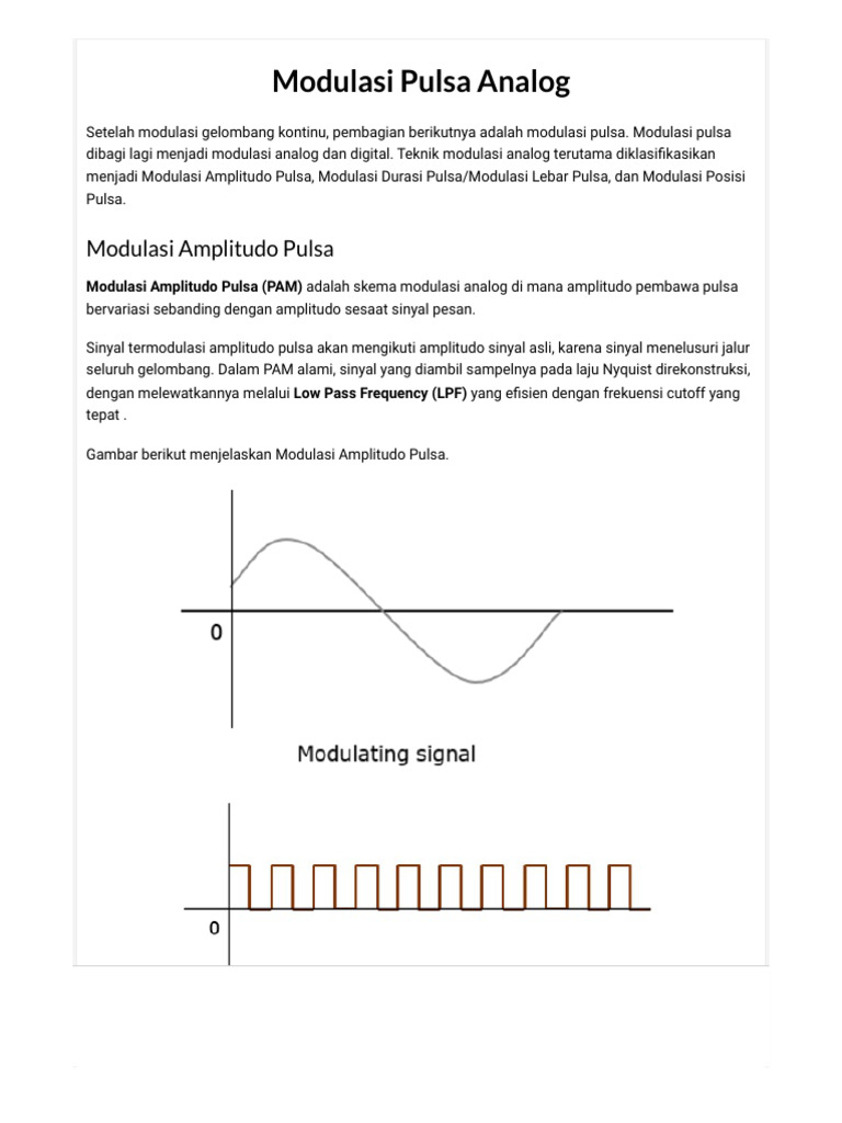 Modulasi Pulsa Analog | PDF