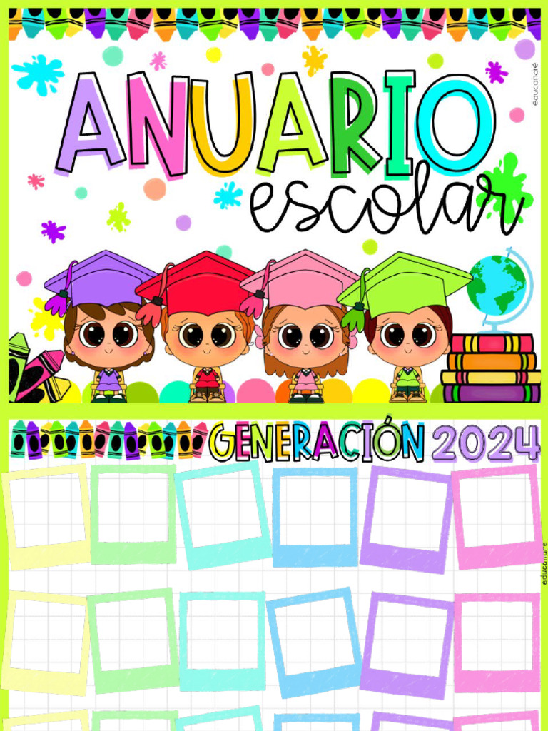 Anuario Escolar Editable para Tu Fin de Curso 1 | PDF