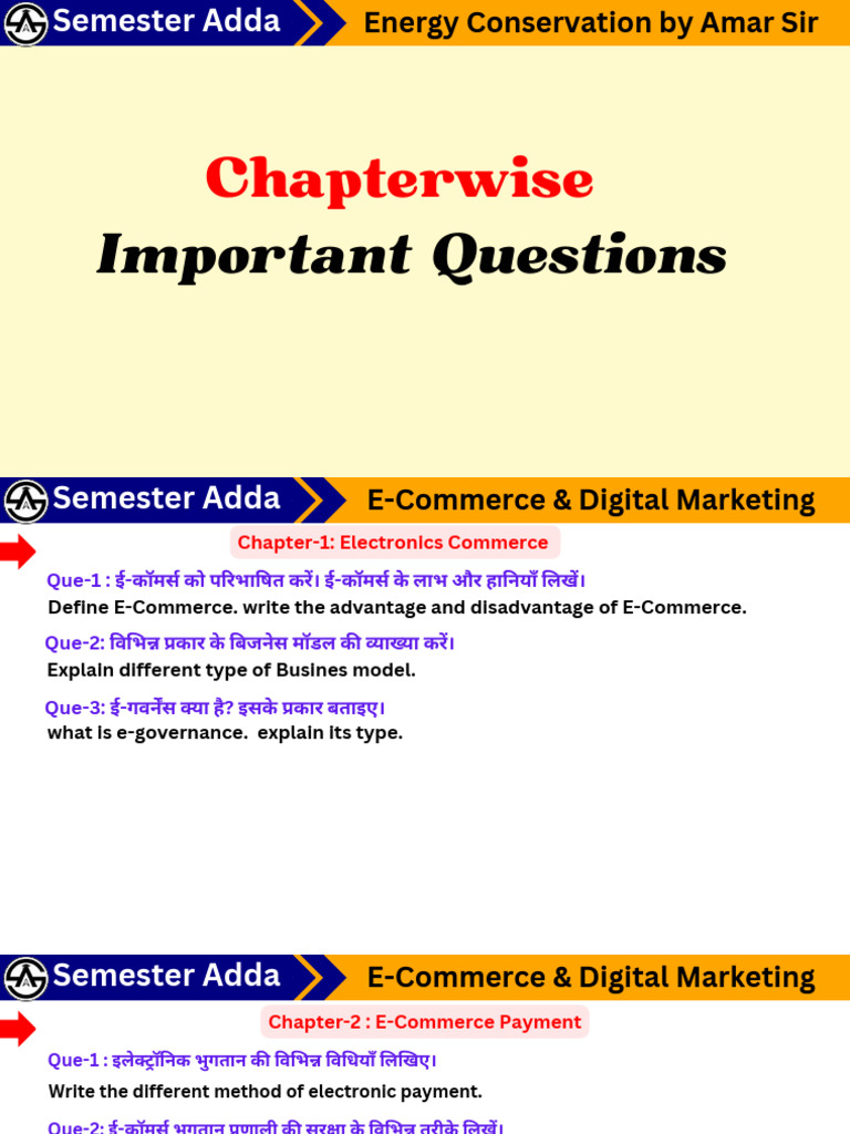Chapterwise: Important Questions | PDF