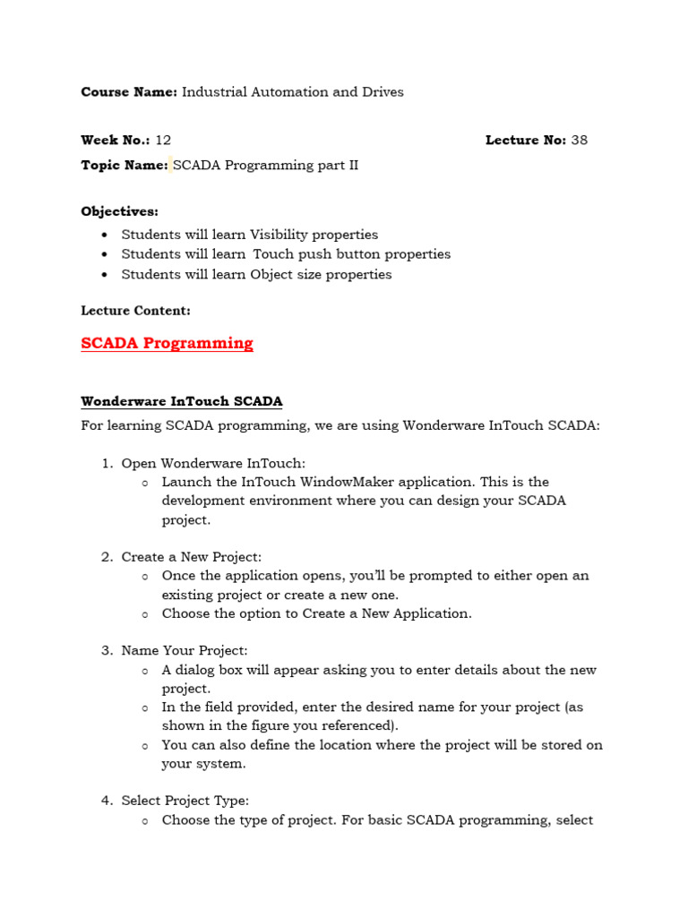 L38 - Theory Material - SCADA Programming Part II. | PDF | Scada | System Software