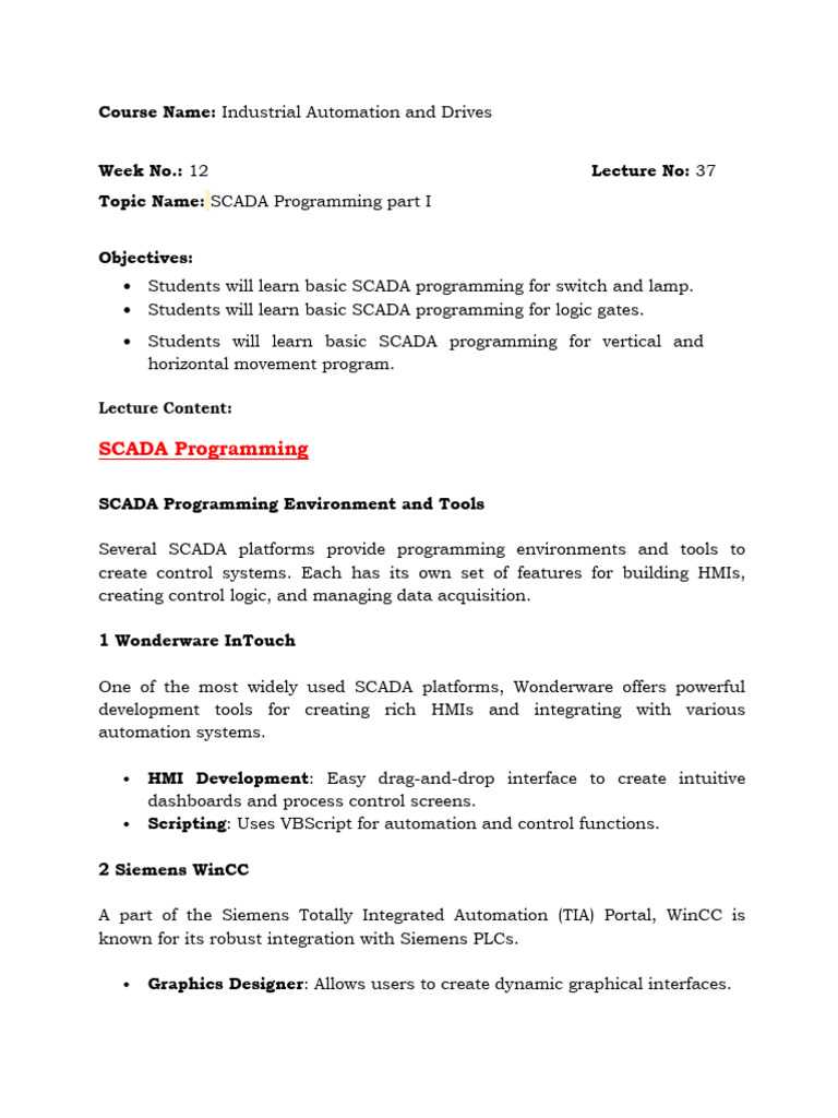 L37_Theory Material SCADA Programming Part I. | PDF | Window (Computing) | Scada