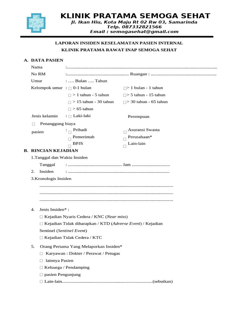 Formulir Laporan Ikp Internal e | PDF