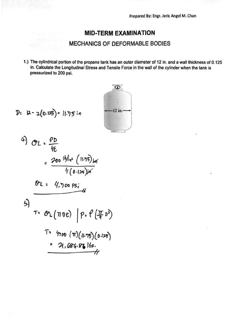 Mech.222 Midterm Key Answer | PDF