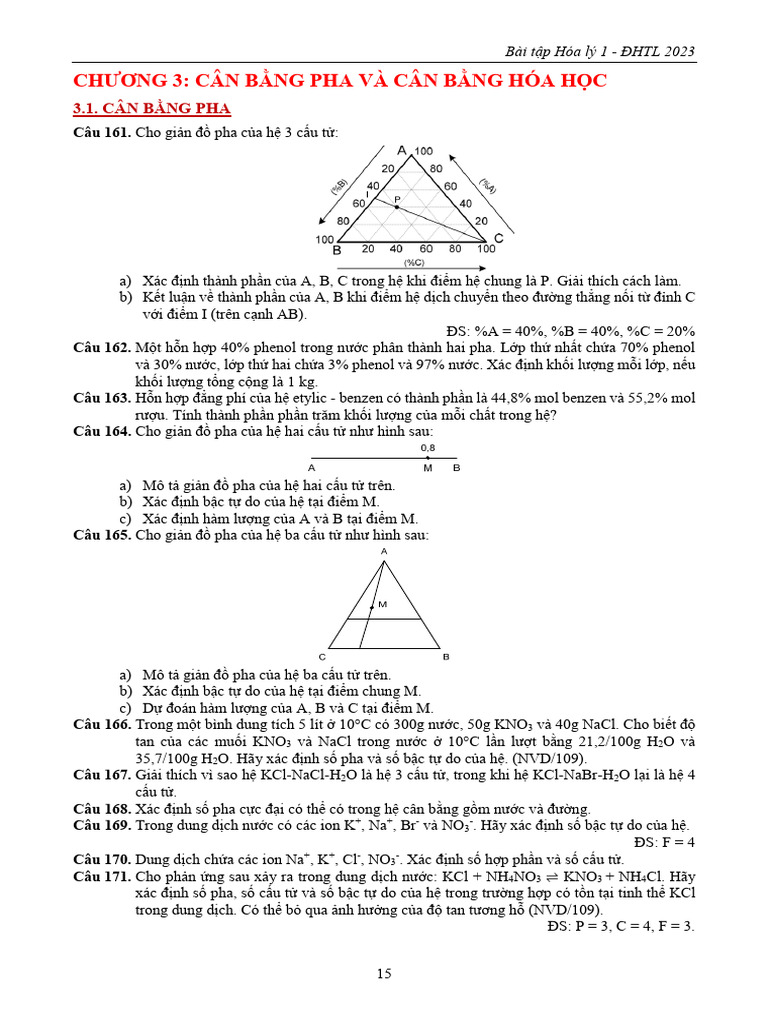 Bai tap Hoa ly 1-C3-2023 (Thanh) | PDF